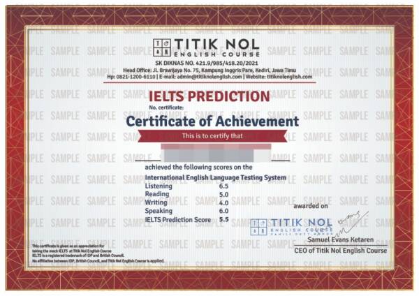 IELTS Prediction Test - Mock Up IELTS Titik Nol English Course